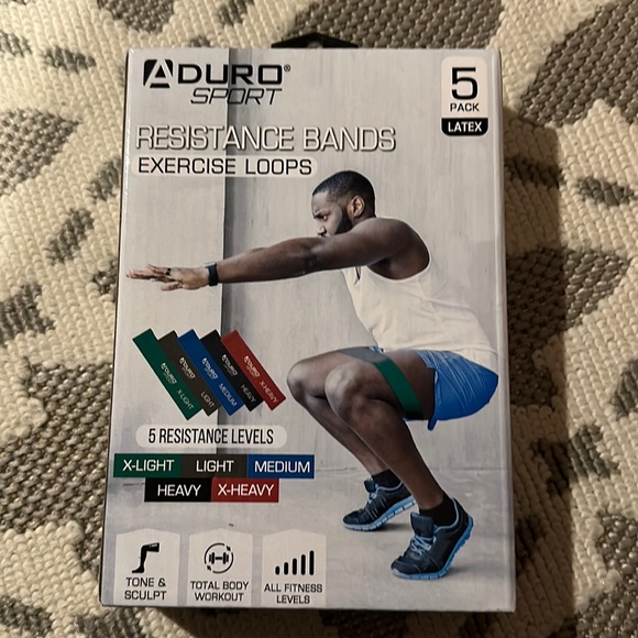 aduro sport | Other | Pack Of 5 Workout Resistance Bands Exercise Loops ...